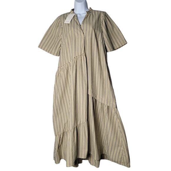 Toa.st | Dresses | Toast Stripe Cotton Crinkle Midi Dress Uk Us 6 Eu 38 ...